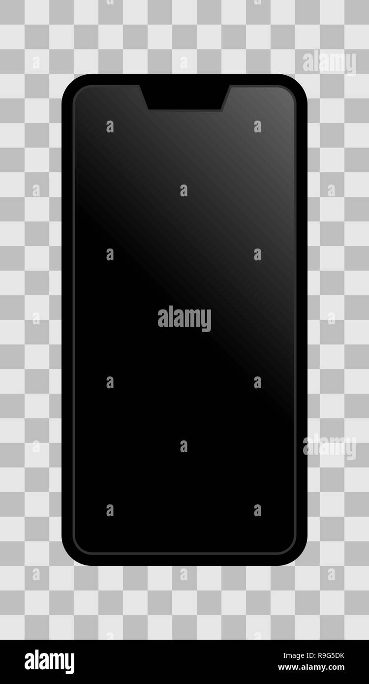 Smartphone icon - black with turned off black gradient screen with ...