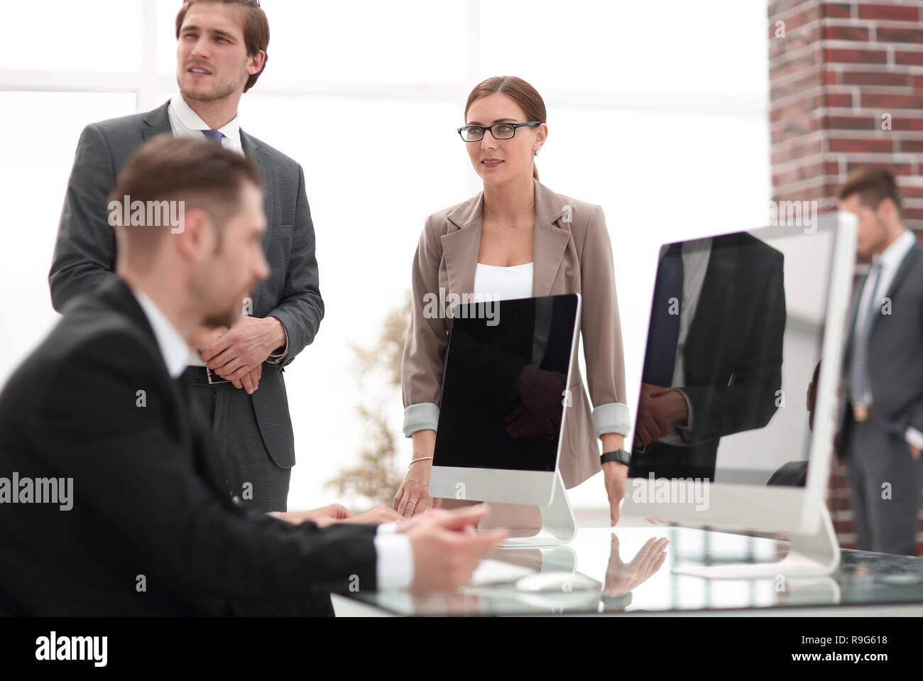 employees in the workplace in the office Stock Photo - Alamy