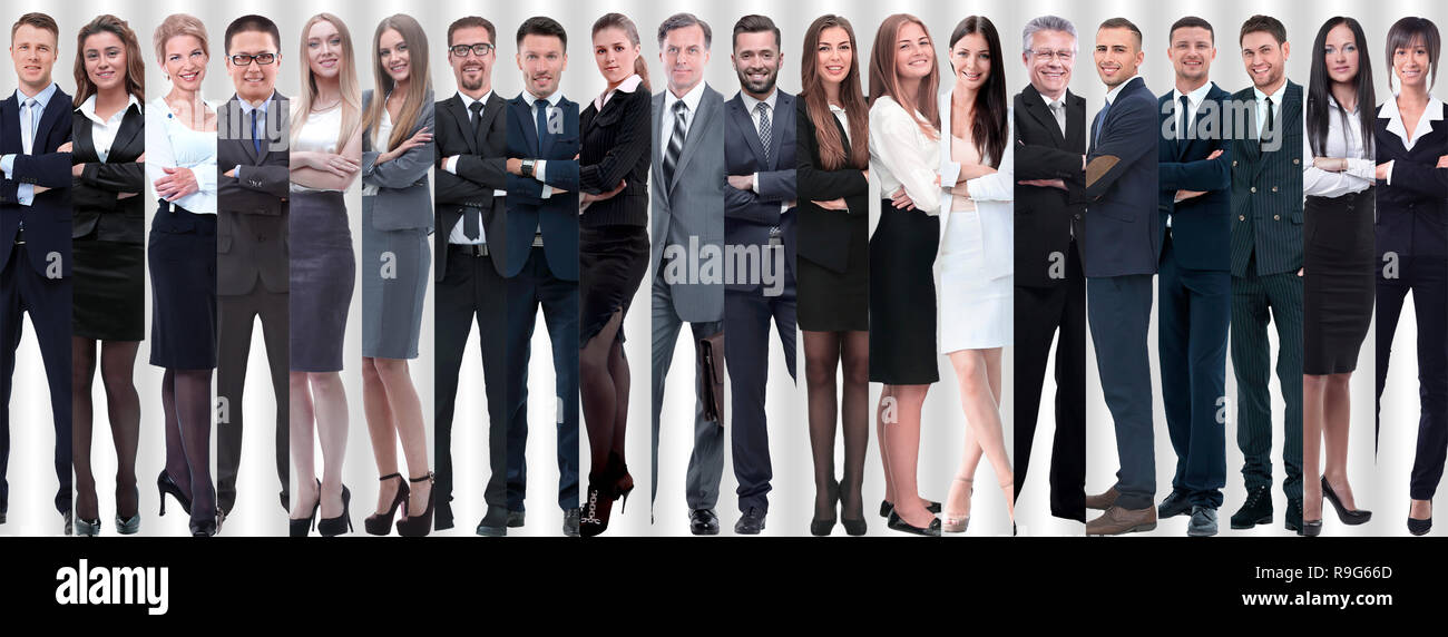 panoramic collage of groups of successful employees Stock Photo - Alamy