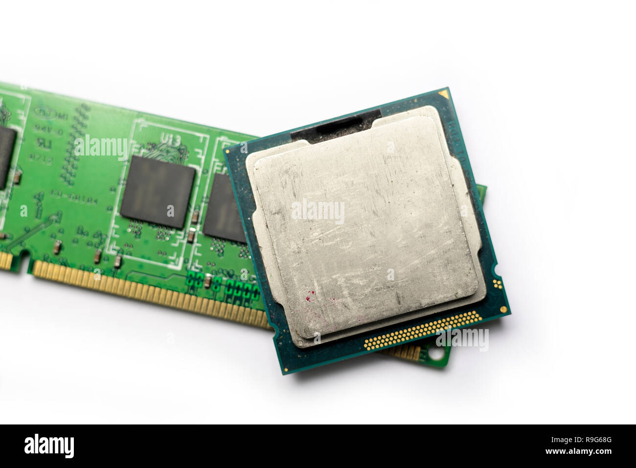Computer RAM and processor on isolated white background Stock Photo - Alamy