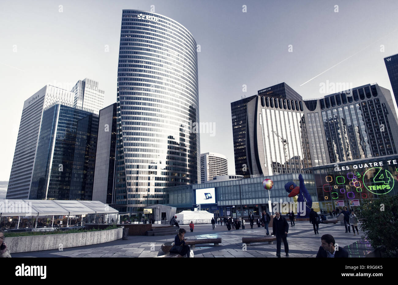 La Defense, Paris - September 20, 2017: commercial centre with shopping ...