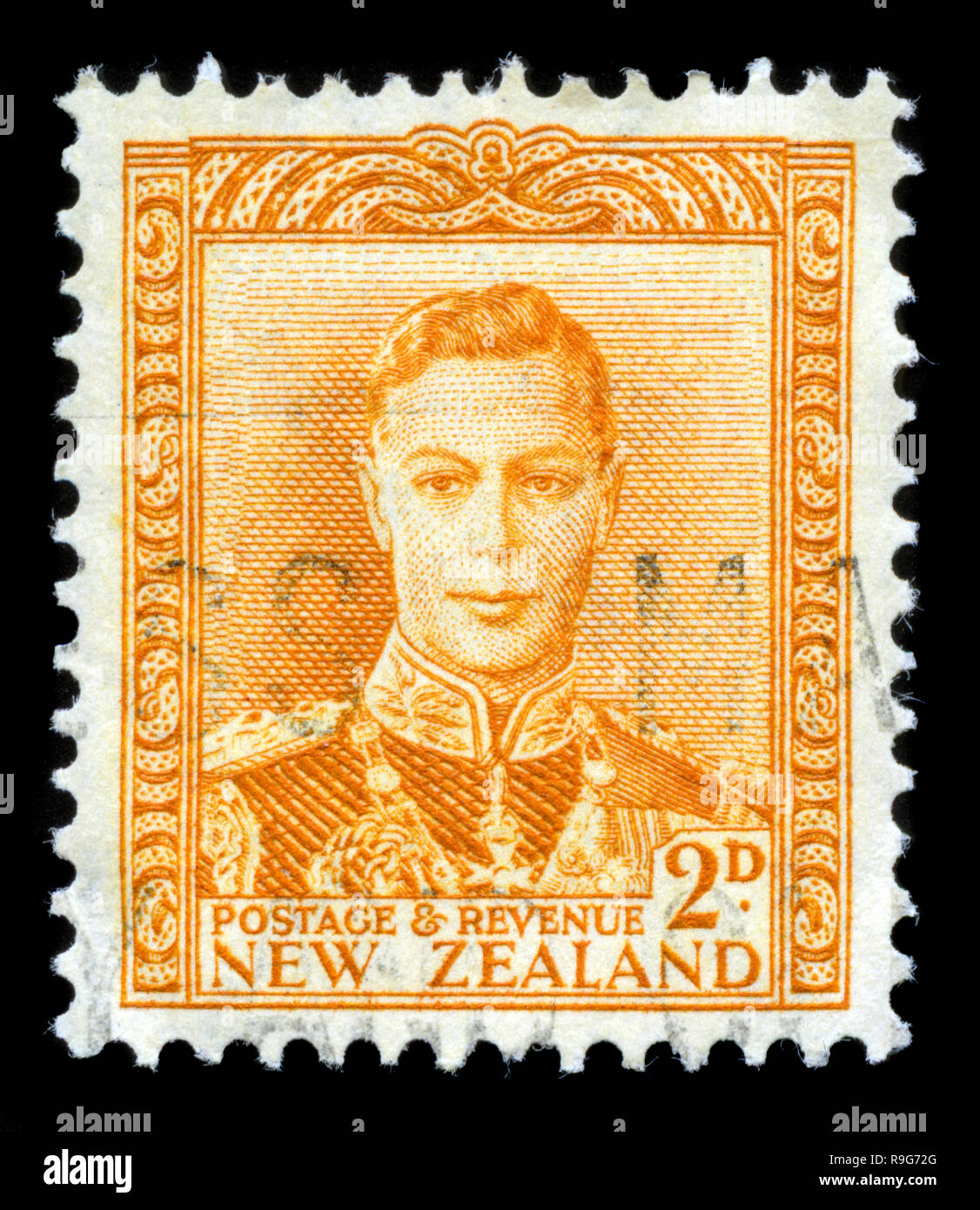 Postage stamp from New Zealand in the King George VI series issued in ...