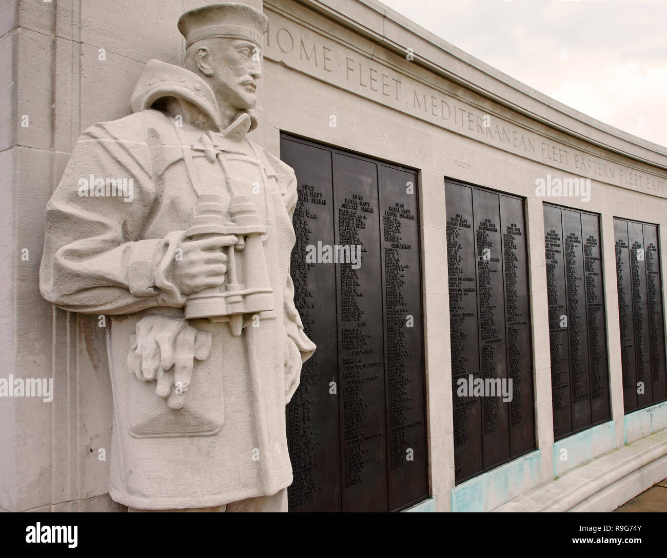 Statue of a Sailor on the Chatham Naval Memorial in England Stock Photo ...