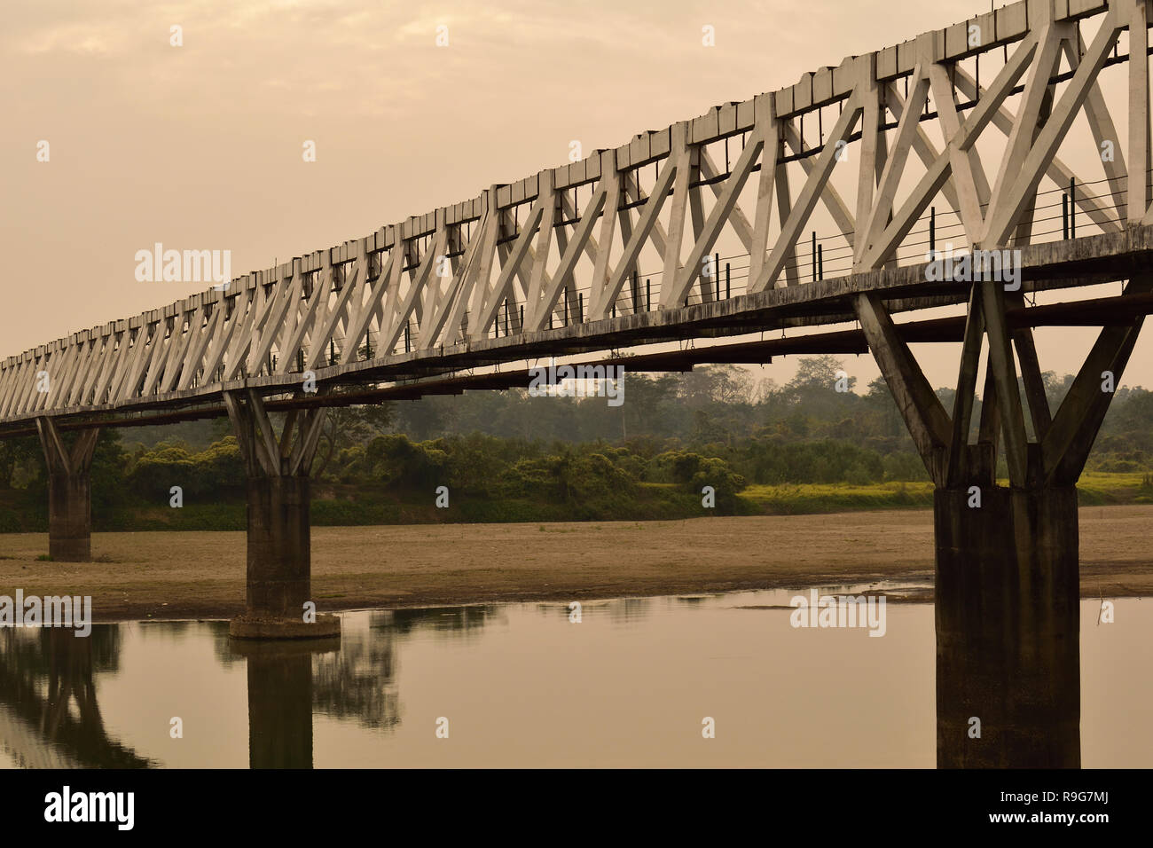 A beautiful bridge name "Gabharu Bridge" in Assam,India Stock Photo - Alamy