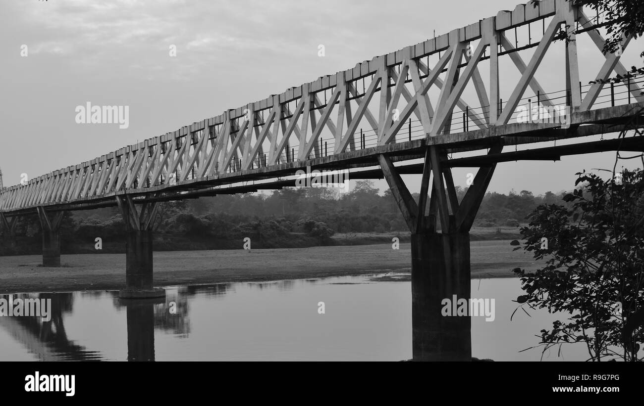 A beautiful bridge name "Gabharu Bridge" in Assam,India Stock Photo - Alamy