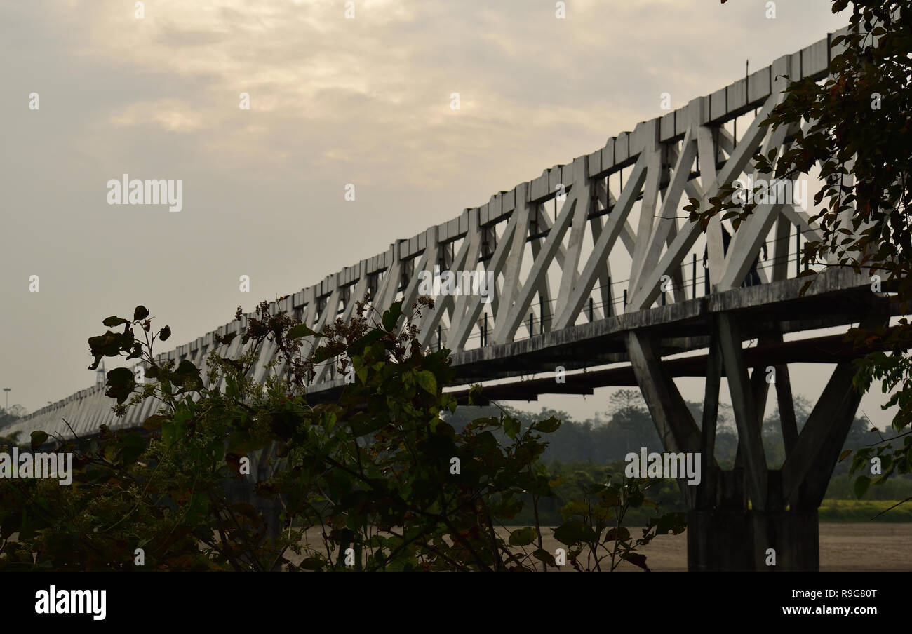 A beautiful bridge name "Gabharu Bridge" in Assam,India Stock Photo - Alamy