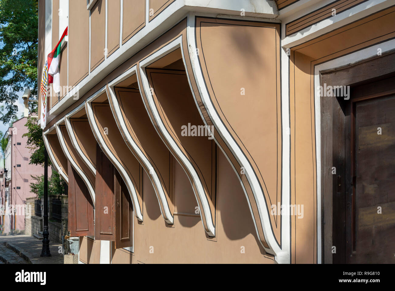 ancient wooden support or strut , traditional work work in Plovdiv ...