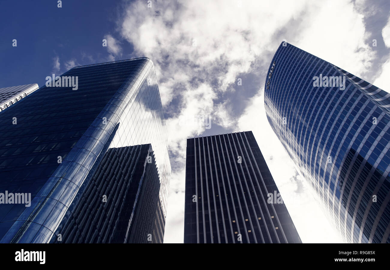 Paris, France - September 30, 2017 :Tower buildings of steel cladding ...