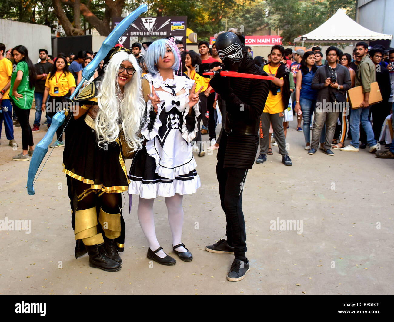 Cosplayers are seen posing for a photo during the second day of the 8th ...