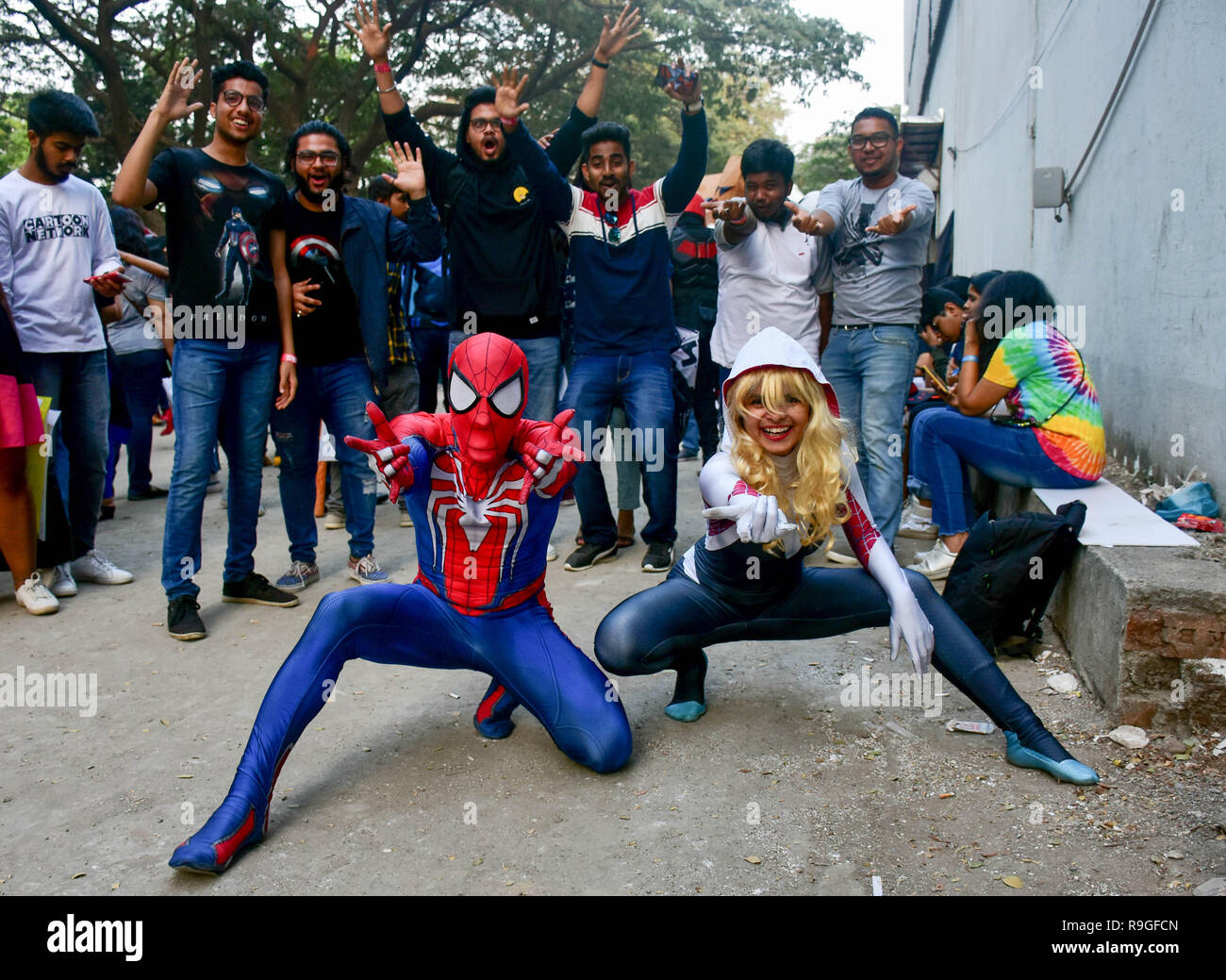 Cosplayers are seen posing for a photo during the second day of the 8th ...