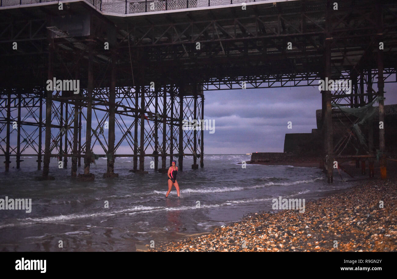 Brighton swimming club christmas day hi-res stock photography and ...