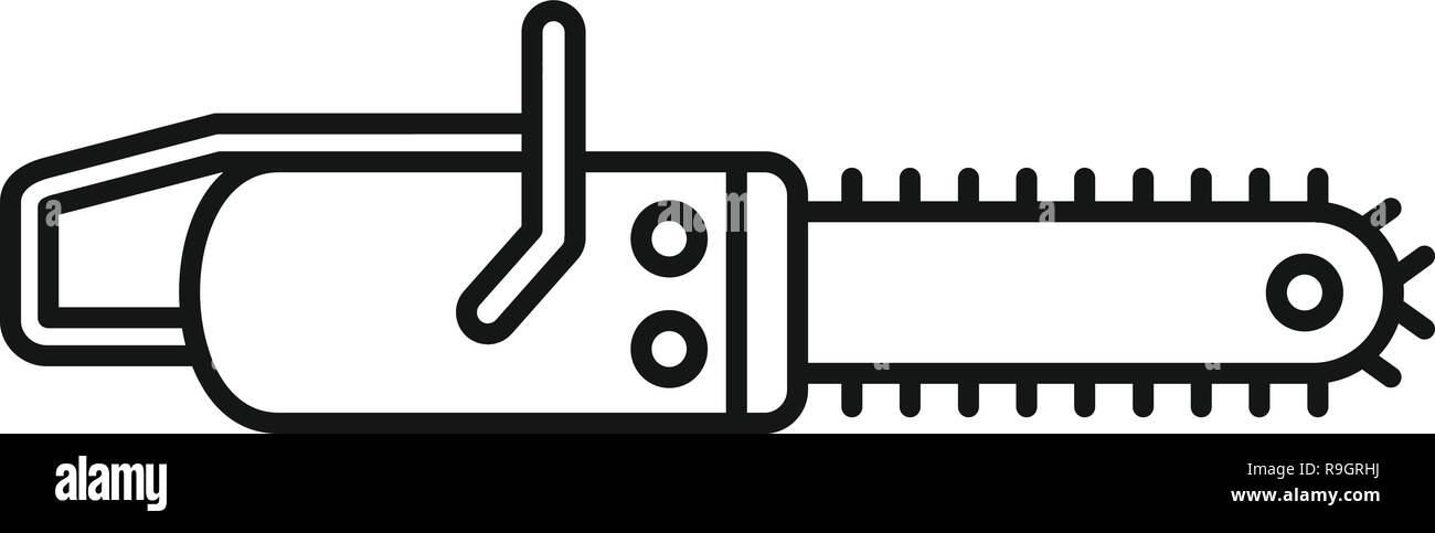 Chainsaw icon. Outline chainsaw vector icon for web design isolated on ...