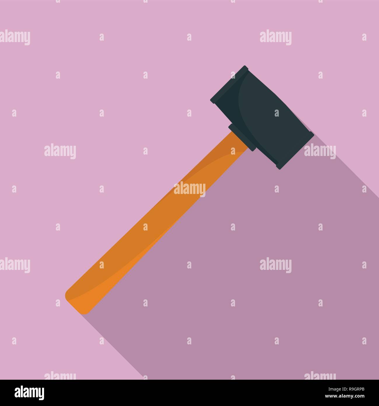 Rubber hammer icon. Flat illustration of rubber hammer vector icon for ...