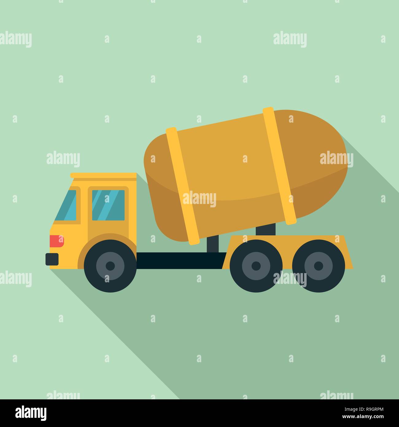 Cement truck icon. Flat illustration of cement truck vector icon for ...
