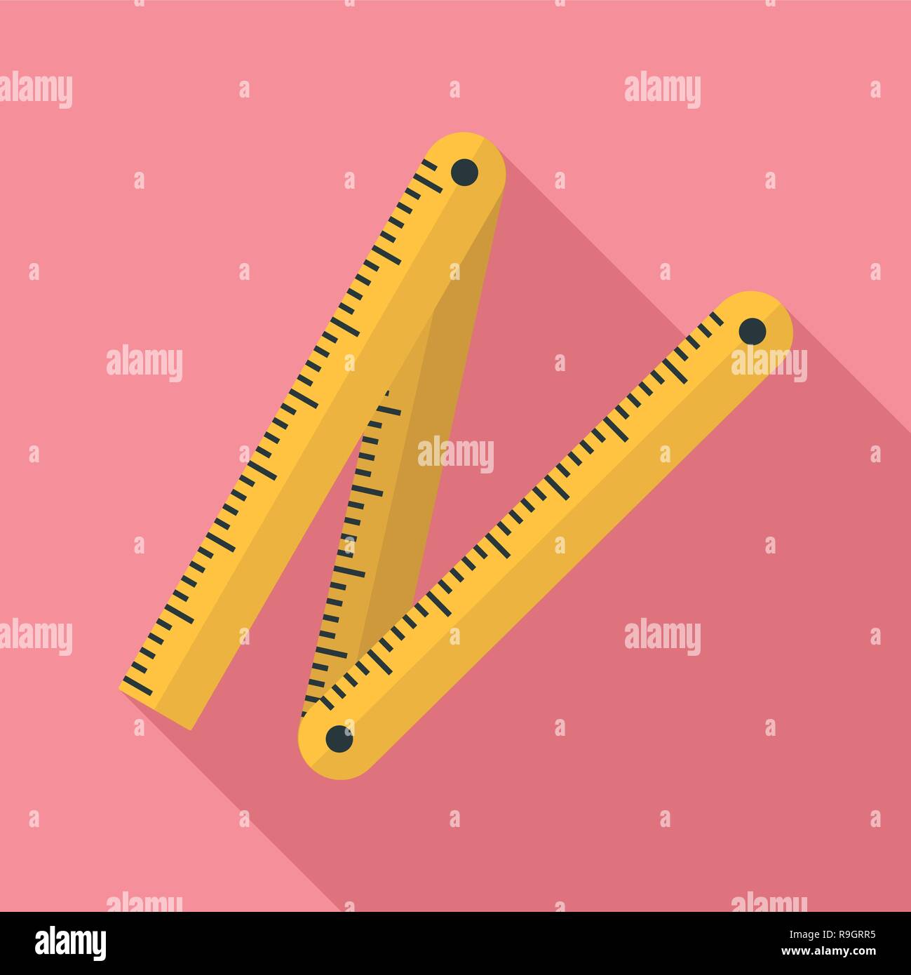 Measurement construct ruler icon. Flat illustration of measurement ...