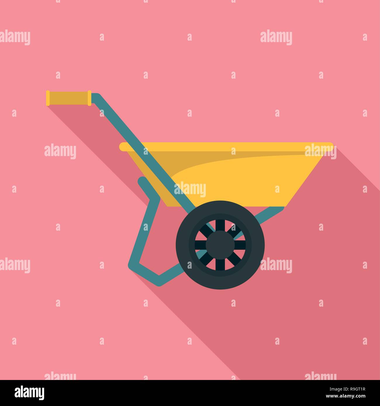 Wheelbarrow icon. Flat illustration of wheelbarrow vector icon for web ...