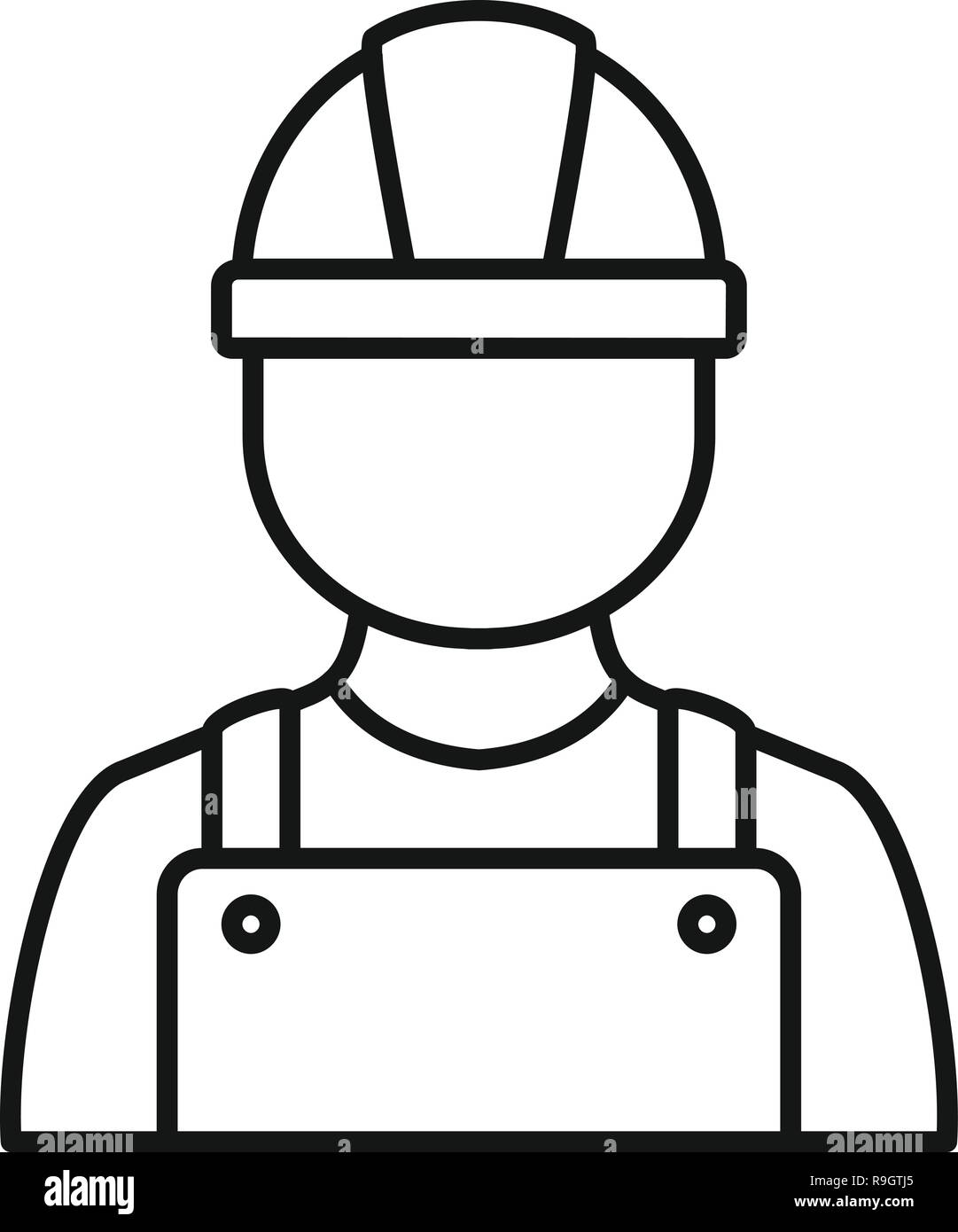 Construction man icon. Outline construction man vector icon for web ...
