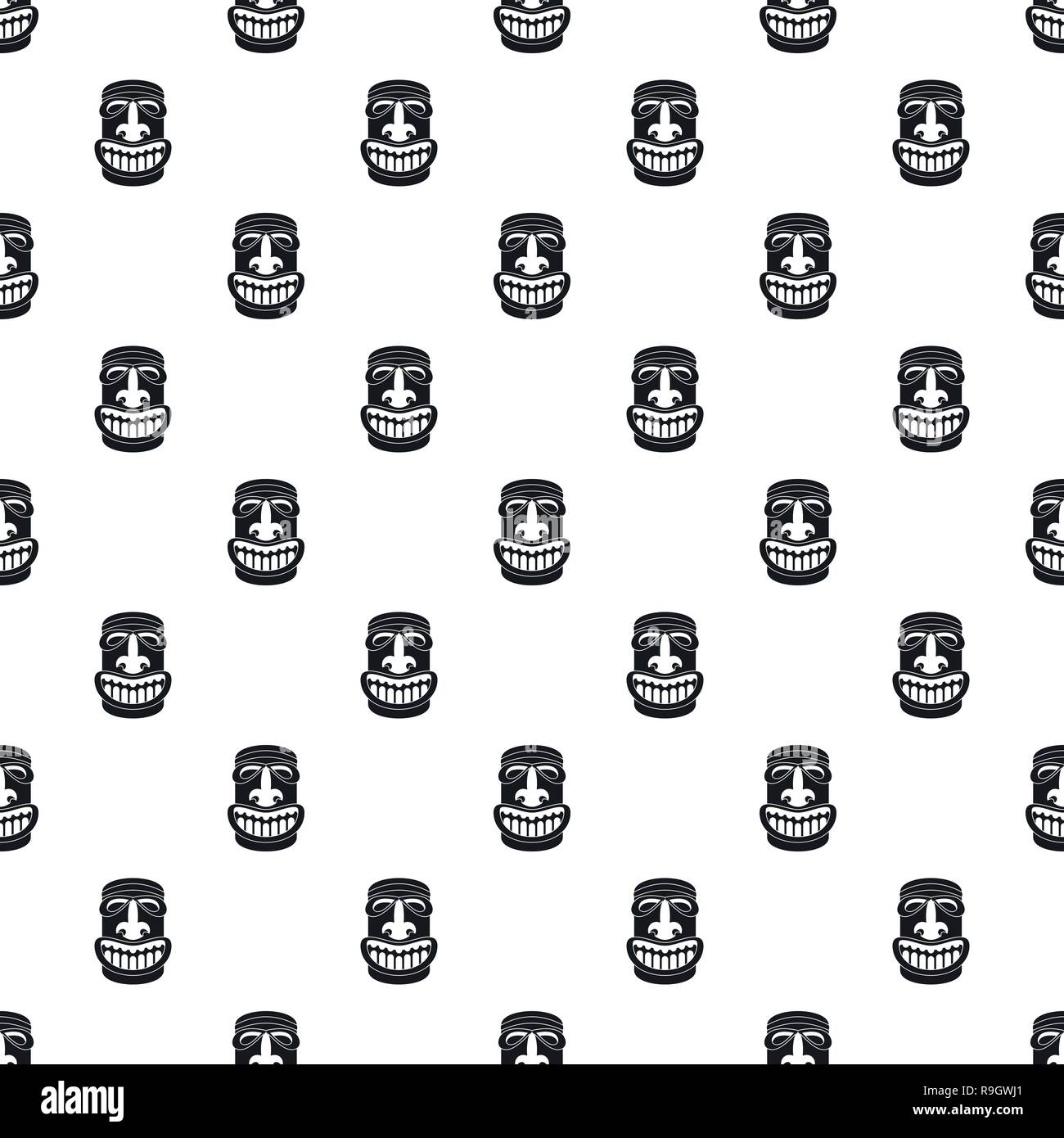 Tiki idol smile pattern seamless vector repeat geometric for any web ...