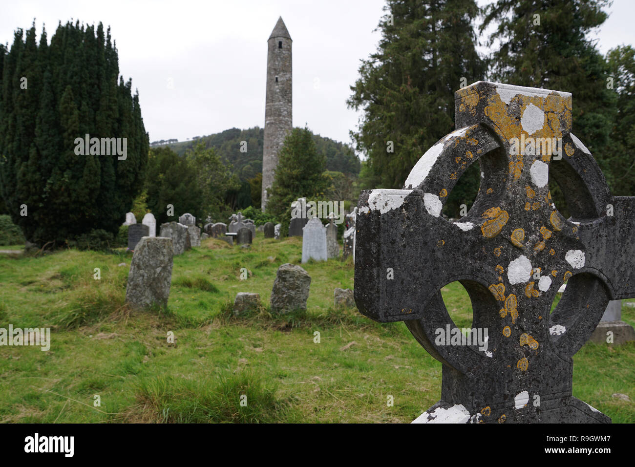 ancient celtic cemetery at Glendalough - Ireland Stock Photo - Alamy