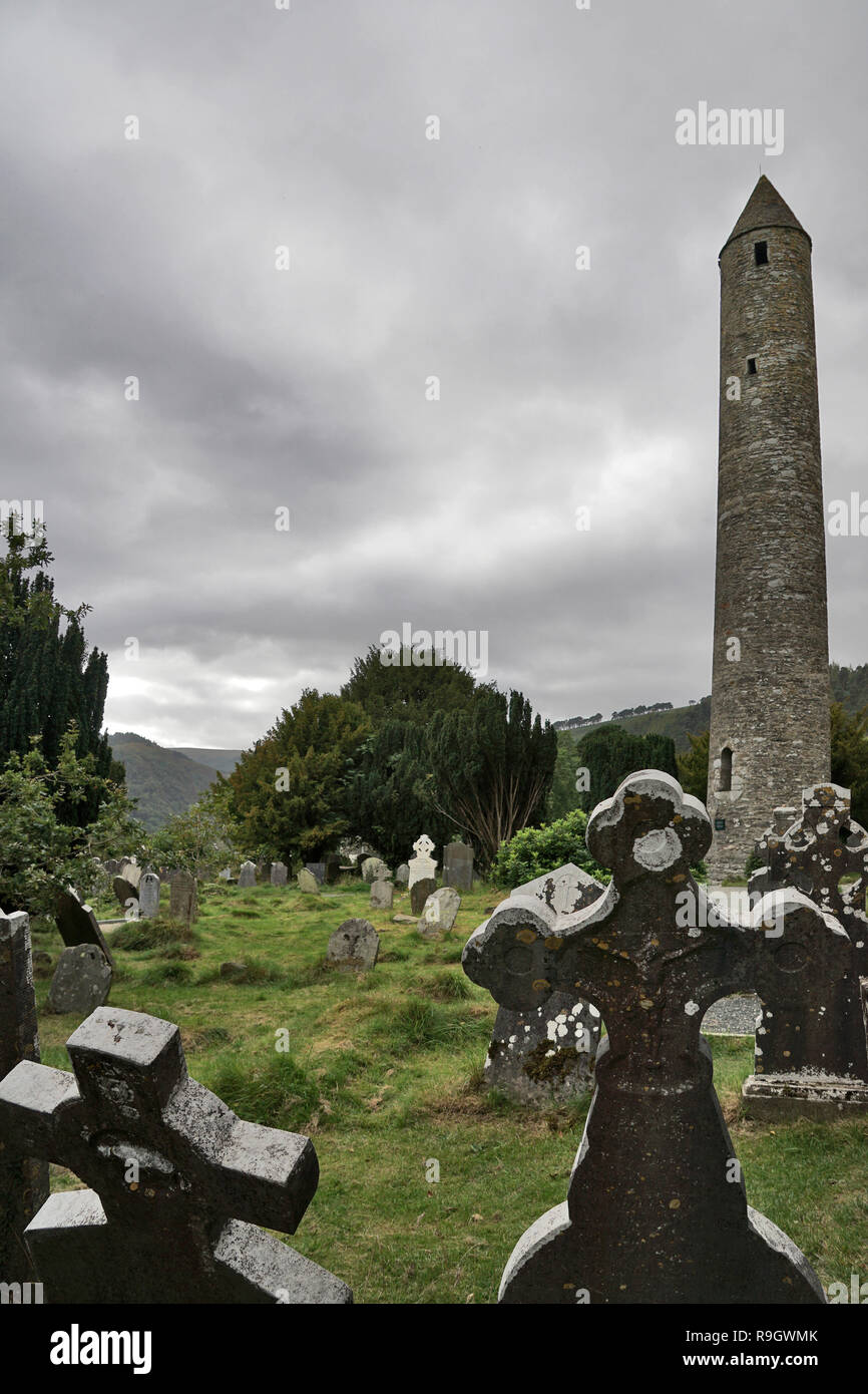 ancient celtic cemetery at Glendalough - Ireland Stock Photo - Alamy