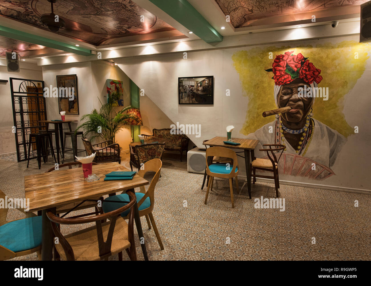 Tiki-style bar interior, Bangkok, Thailand Stock Photo - Alamy