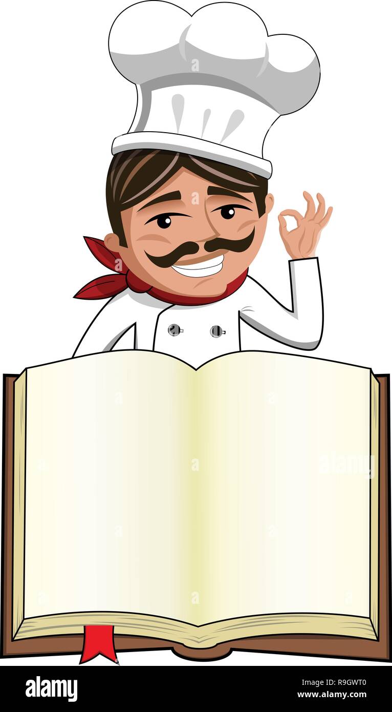 cook ok gesture, gourmet food taste. Comic cartoon pop art retro vector ...