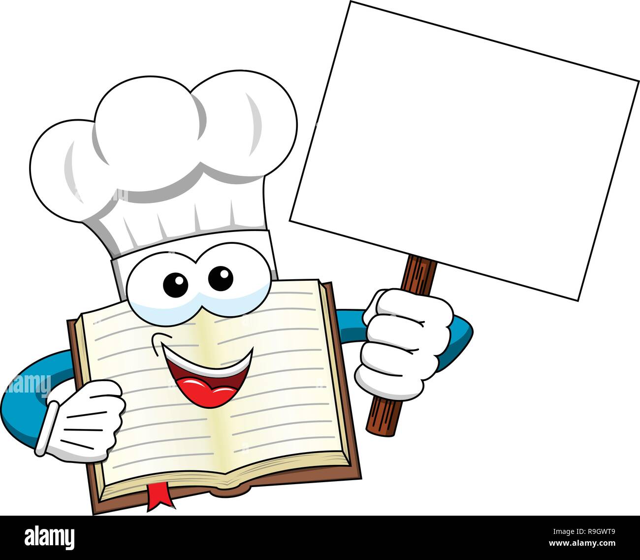 Cook book mascot holding blank banner isolated Stock Vector Image & Art ...