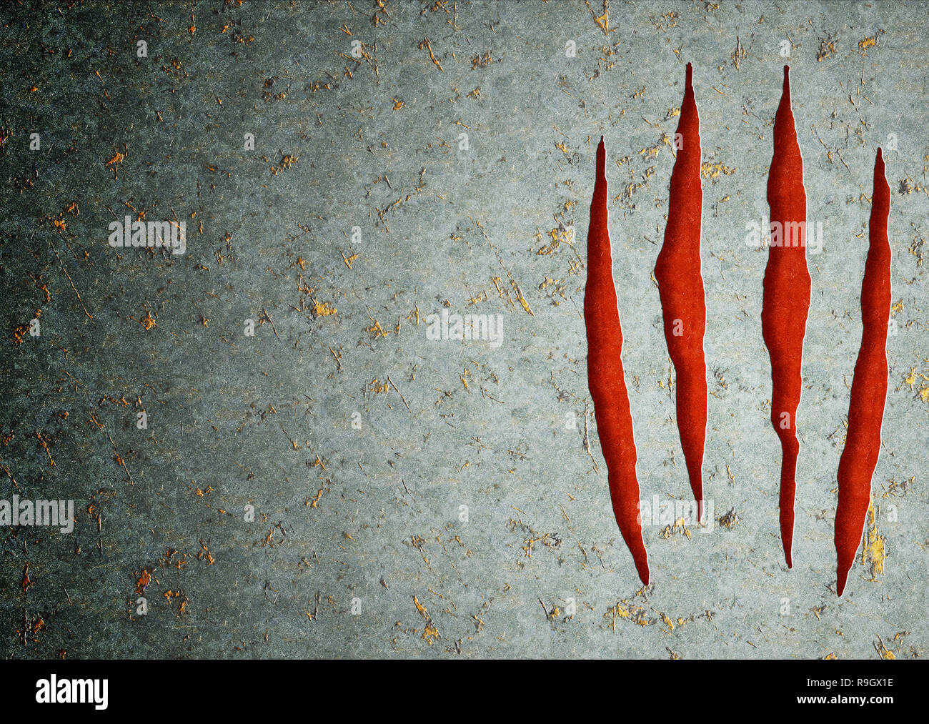 Horizontal background - metal, ripped monster claws Stock Photo - Alamy