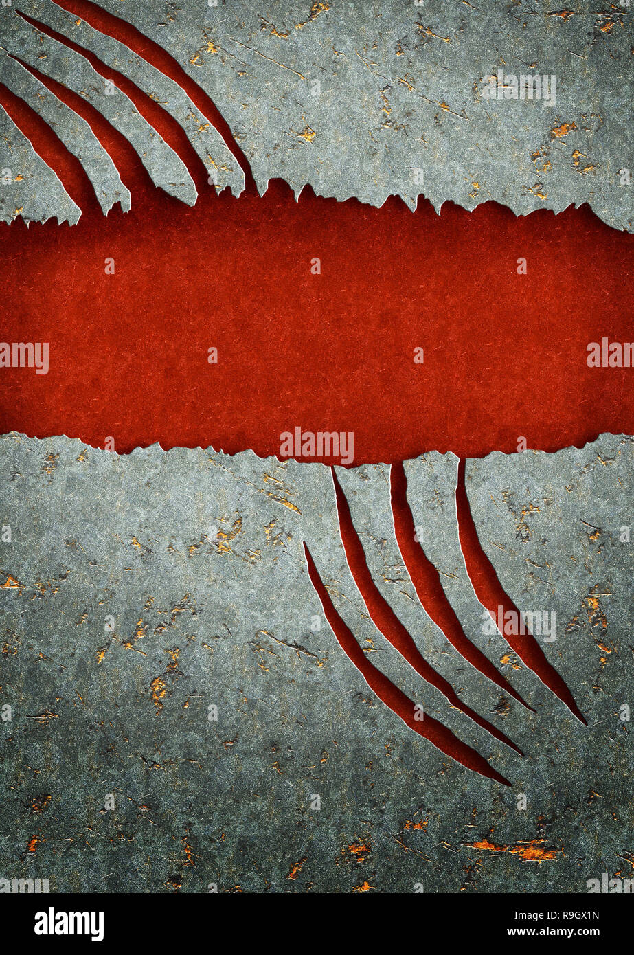 Horizontal background - metal, ripped monster claws Stock Photo - Alamy
