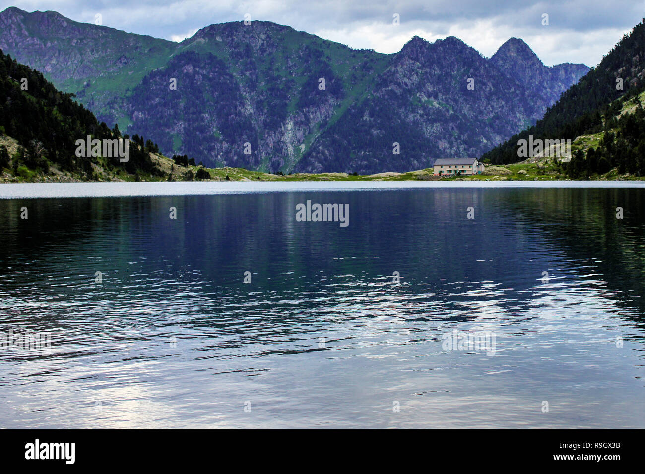 Hautes-Pyrénées, France, 5 July 2014: A view of the water of Lac de ...