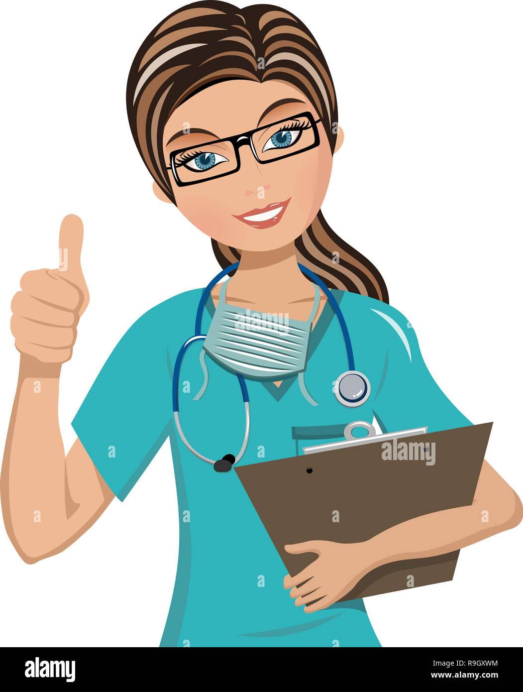 Woman thumb up sign Stock Vector Images - Alamy