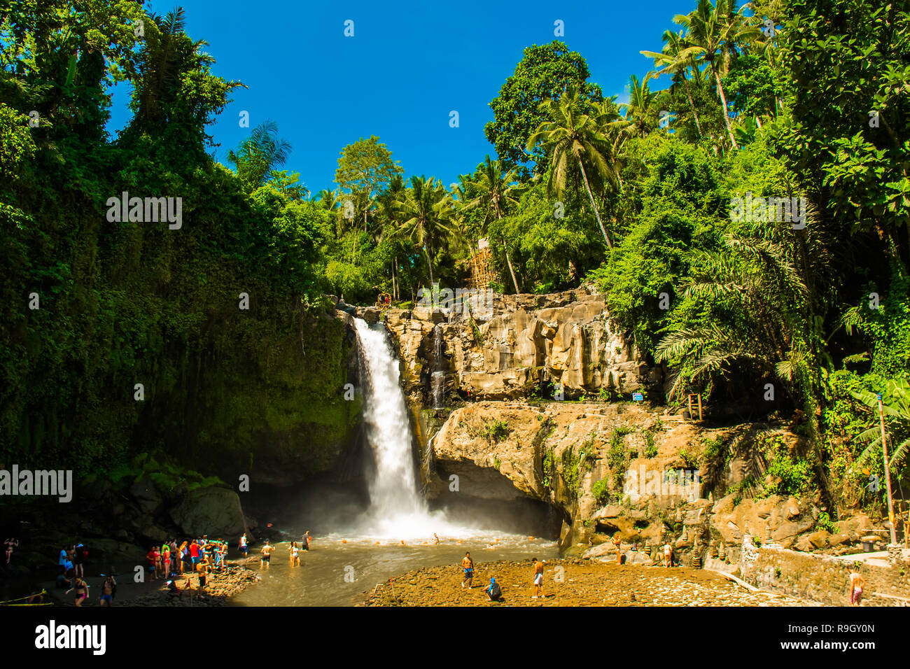 Beautiful Tegenungan Waterfall near Ubud, Bali in Indonesia Stock Photo ...