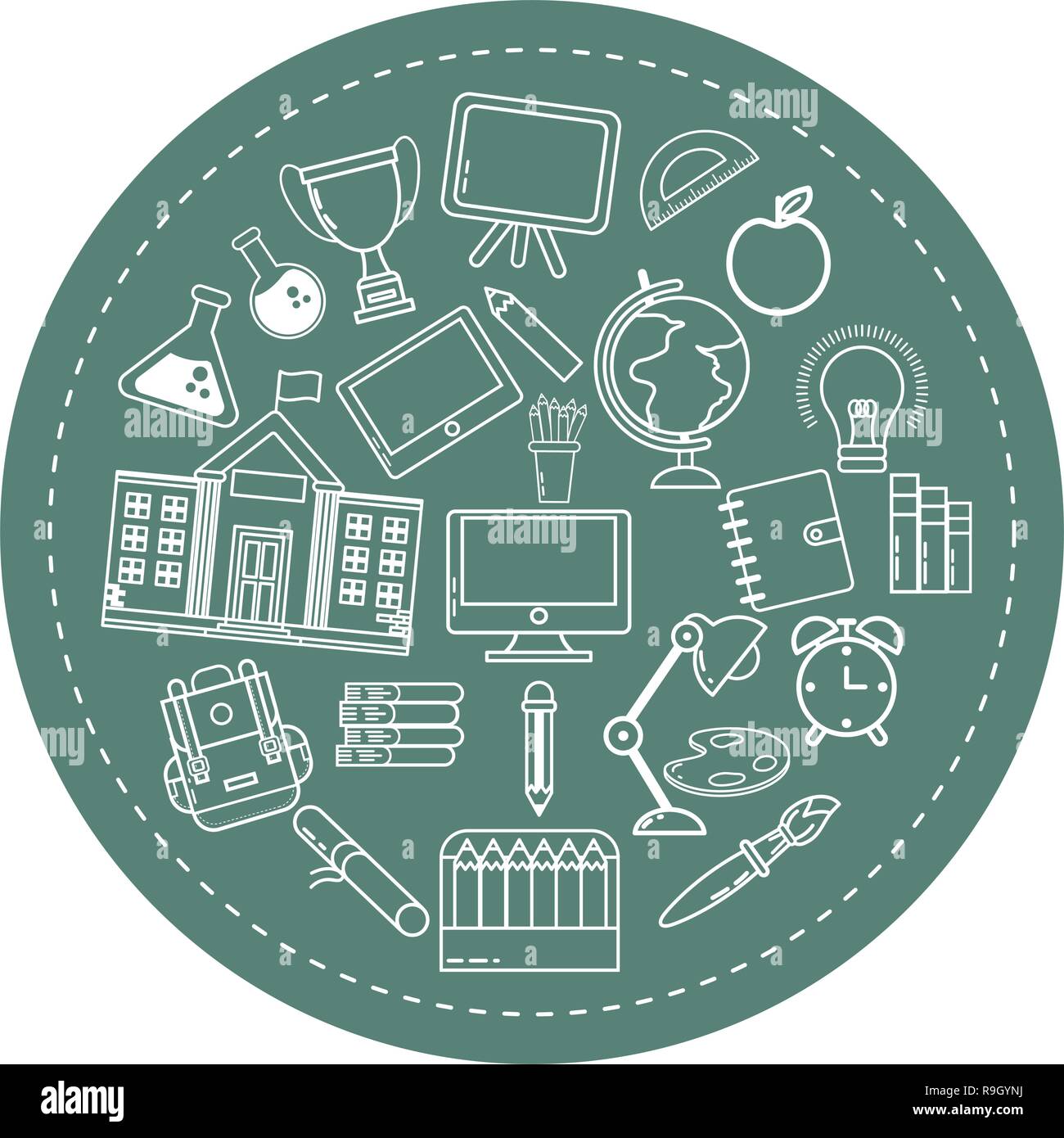 school study element cartoon Stock Vector Image & Art - Alamy