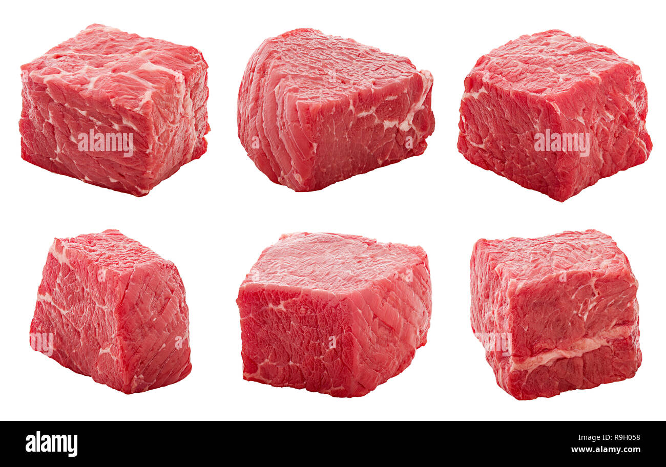 meat, beef, isolated on white background, clipping path, full depth of ...