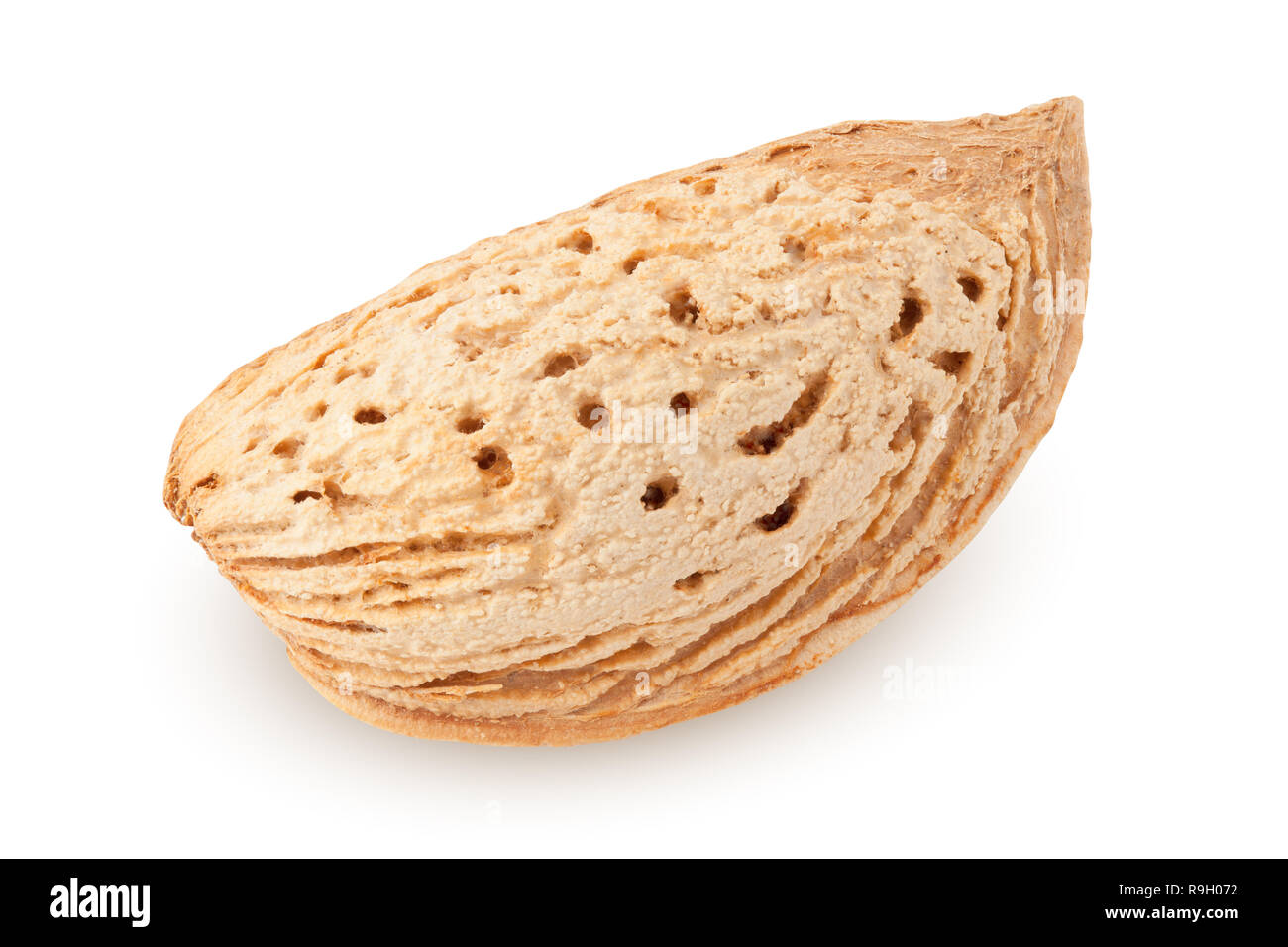 Almond nut in shell isolated on white background, clipping path, full ...