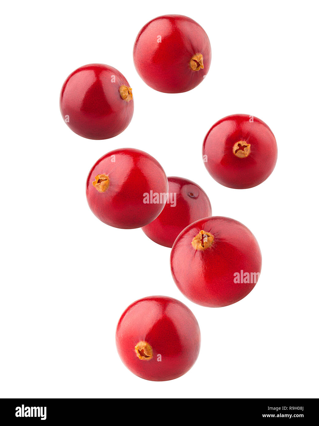 Falling cranberry isolated on white background, clipping path, full ...