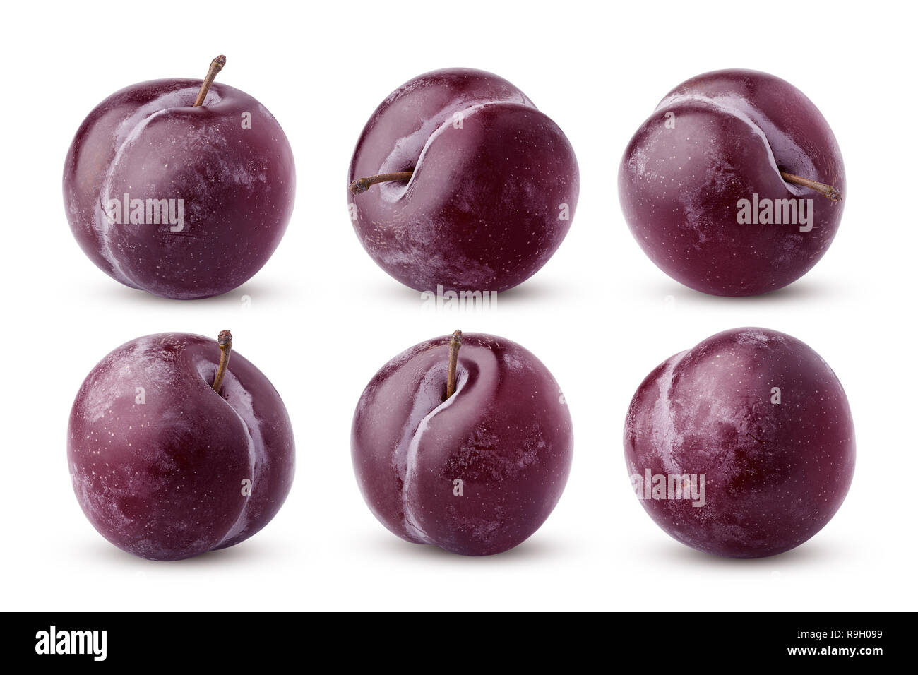 plum isolated on white background, clipping path, full depth of field ...
