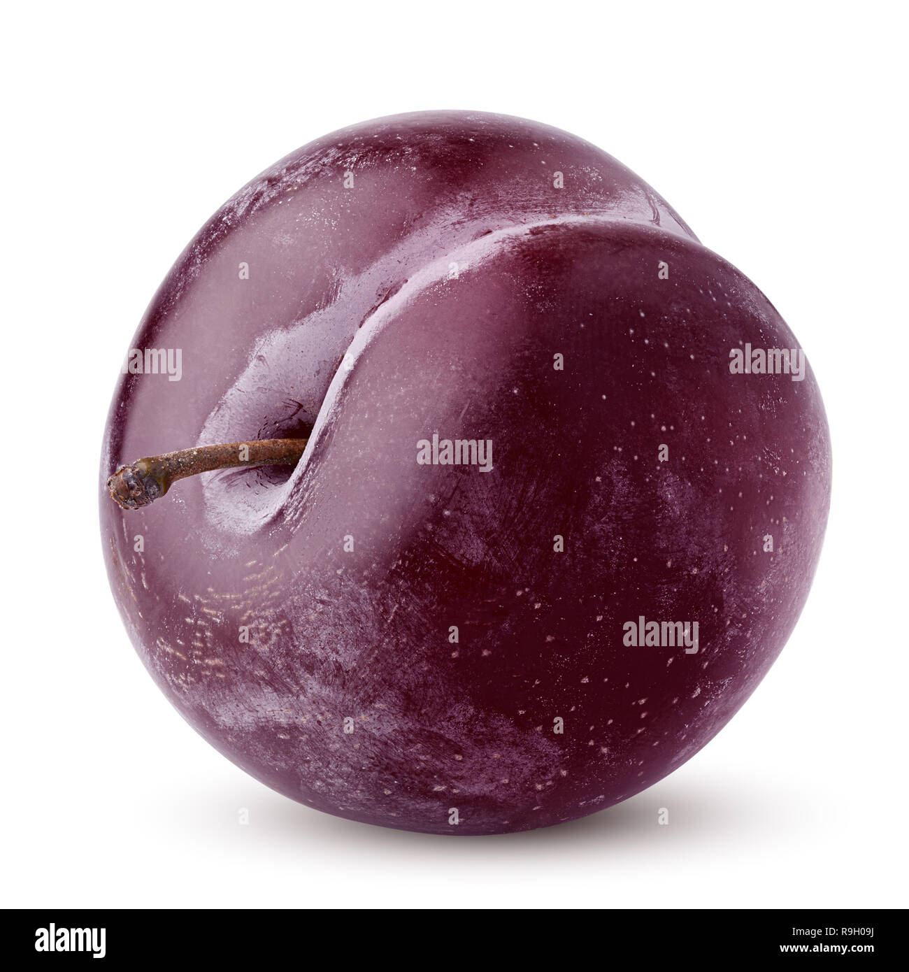 plum isolated on white background, clipping path, full depth of field ...