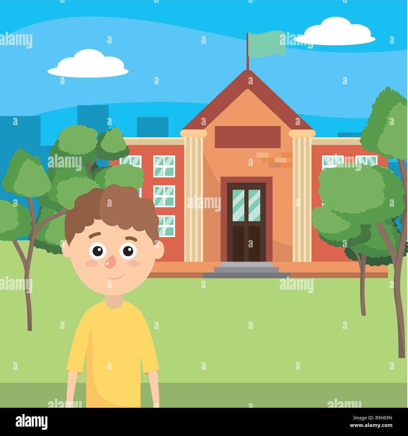 elementary school cartoon Stock Vector Image & Art - Alamy