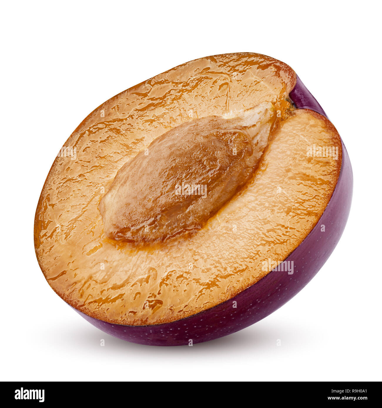 plum isolated on white background, clipping path, full depth of field ...