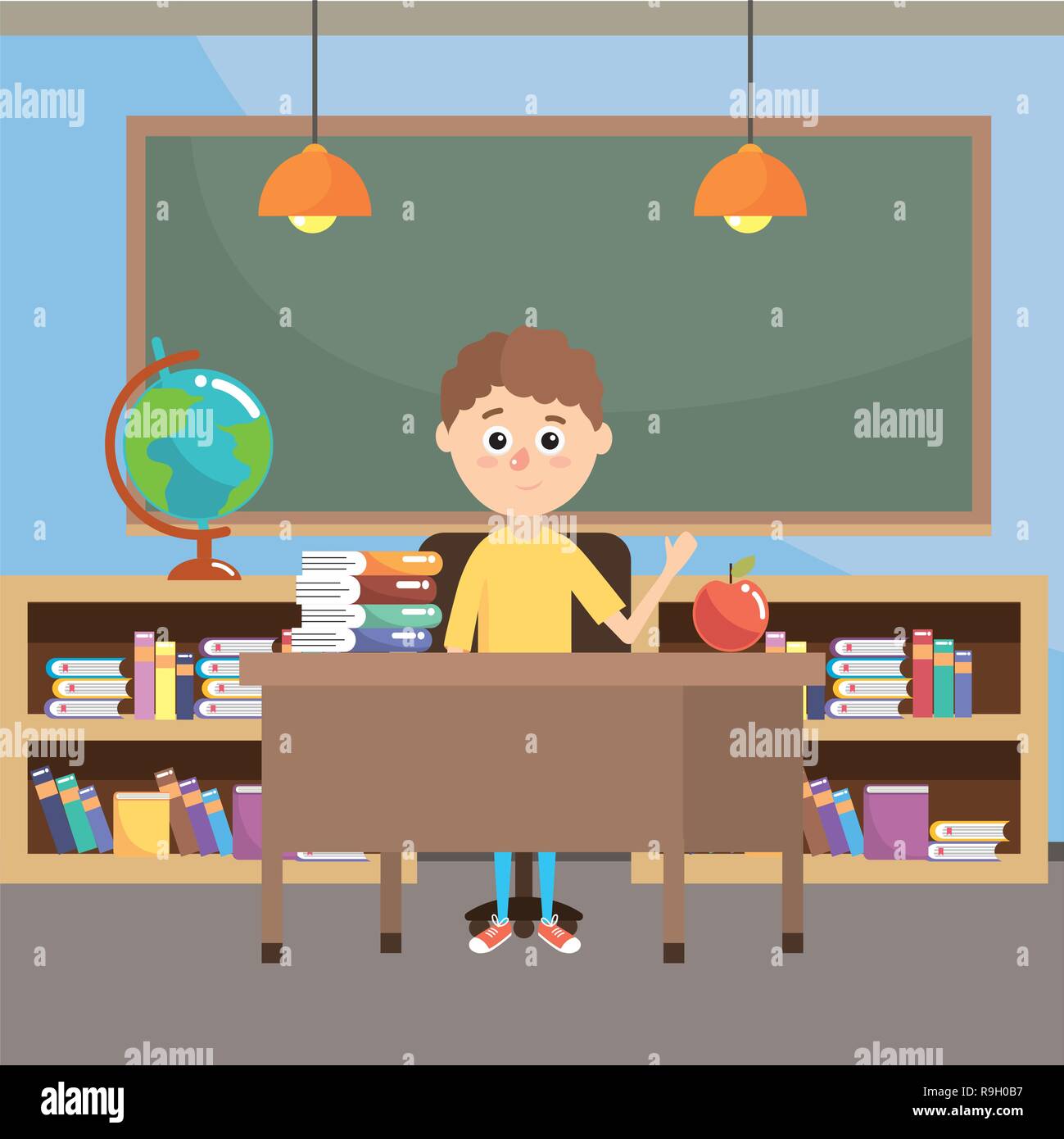 elementary school cartoon Stock Vector Image & Art - Alamy
