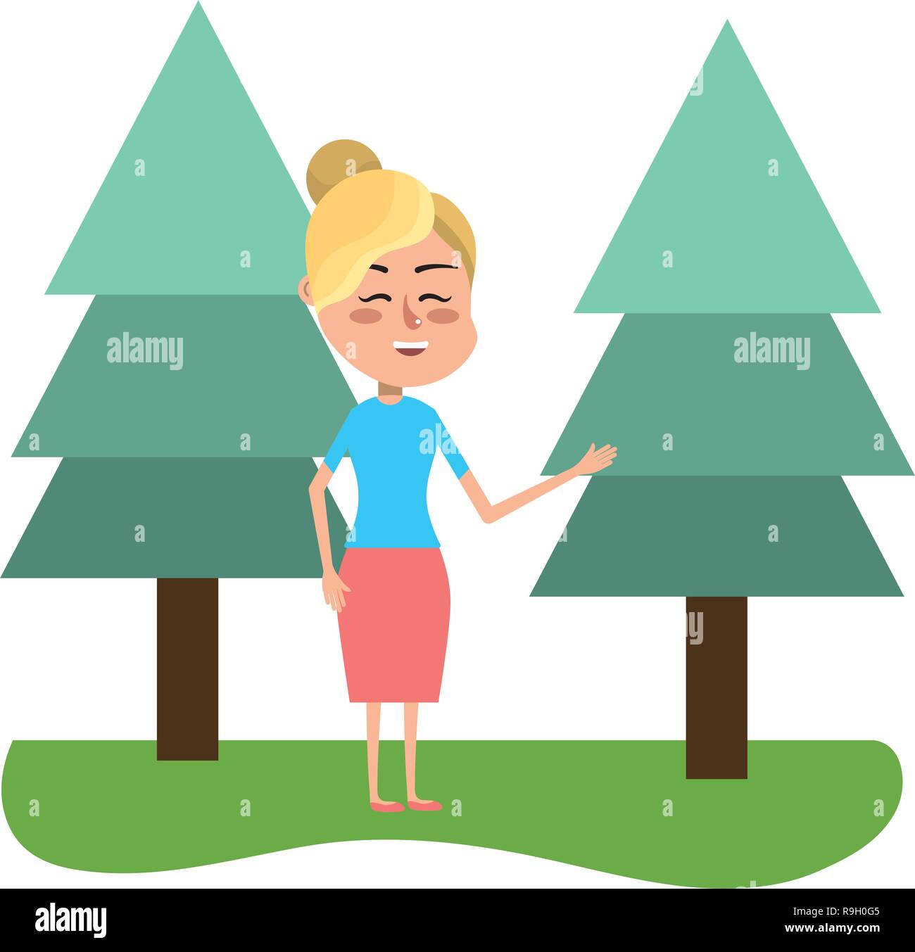 Healthy happy looking woman Stock Vector Images - Alamy