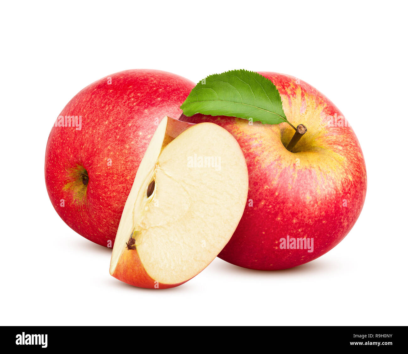 Red juicy apple isolated on white background, clipping path, full depth ...
