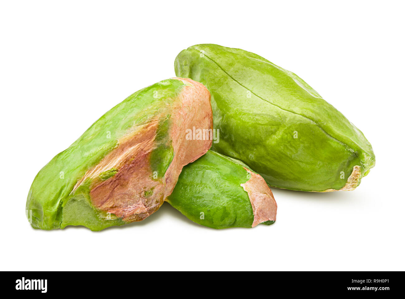 pistachio peeled isolated on white background, clipping path, full ...