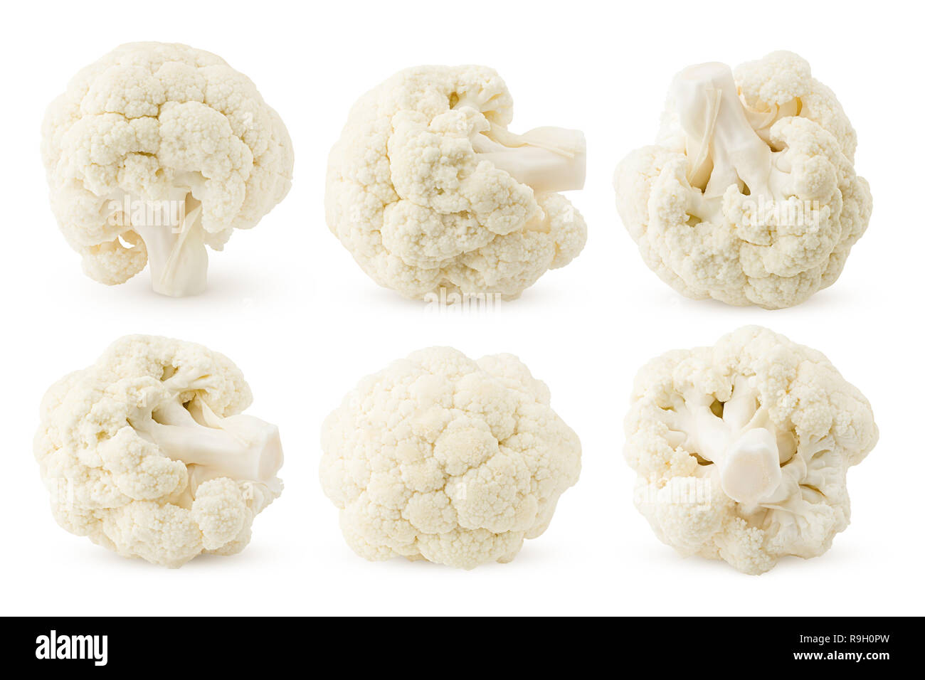 cauliflower isolated on white background, clipping path, full depth of ...