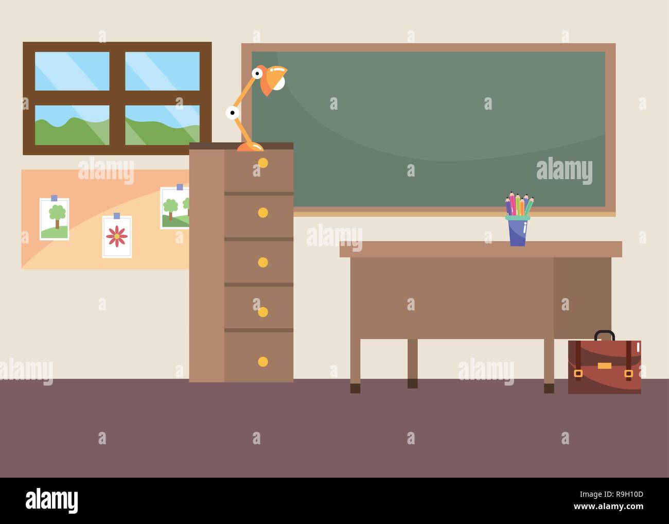 school study classroom cartoon Stock Vector Image & Art - Alamy