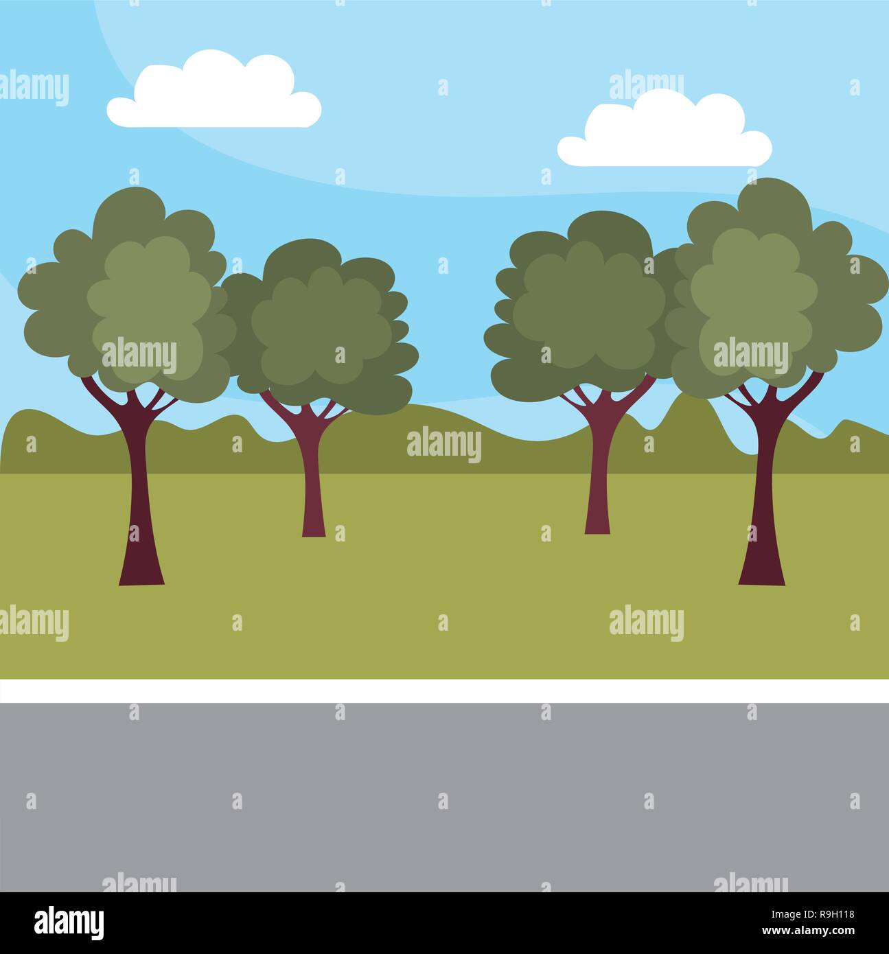 nature trees cartoon Stock Vector Image & Art - Alamy