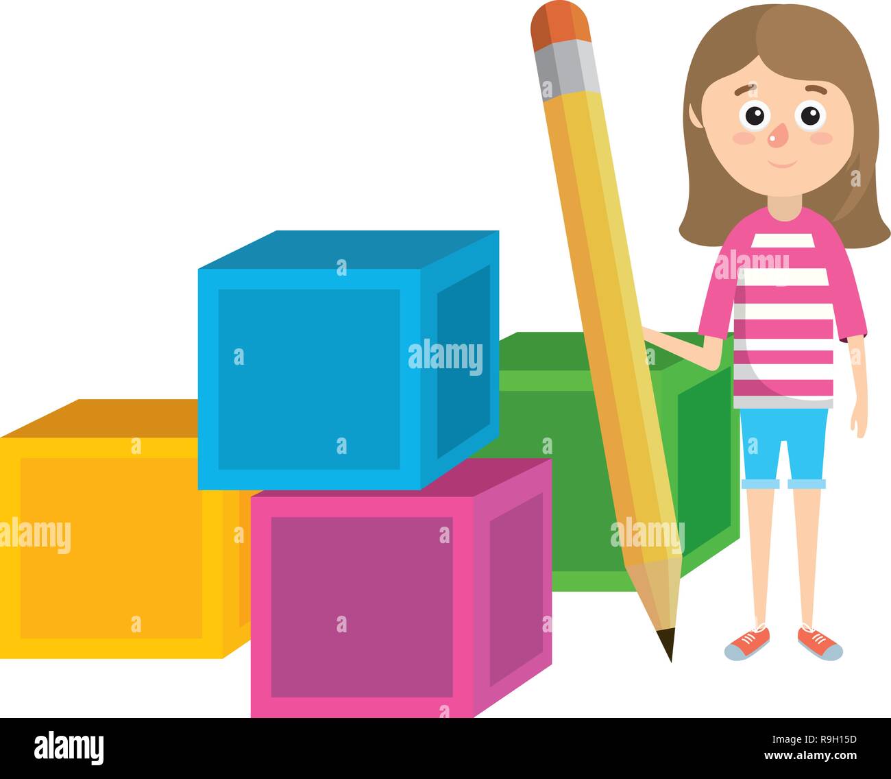 elementary school cartoon Stock Vector Image & Art - Alamy