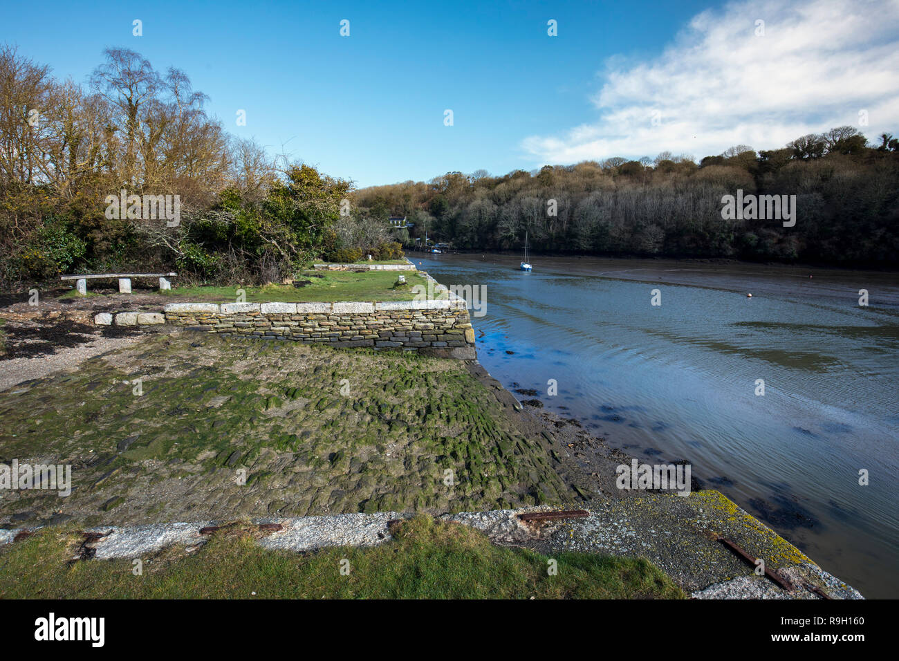 Roundwood Quay; Fal Estuary; Cornwall; UK Stock Photo - Alamy