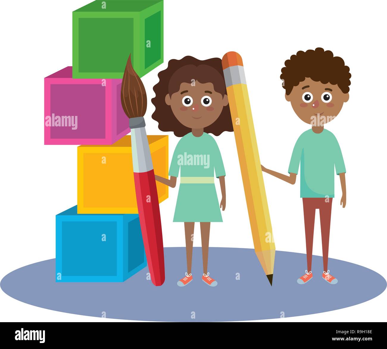 elementary school cartoon Stock Vector Image & Art - Alamy